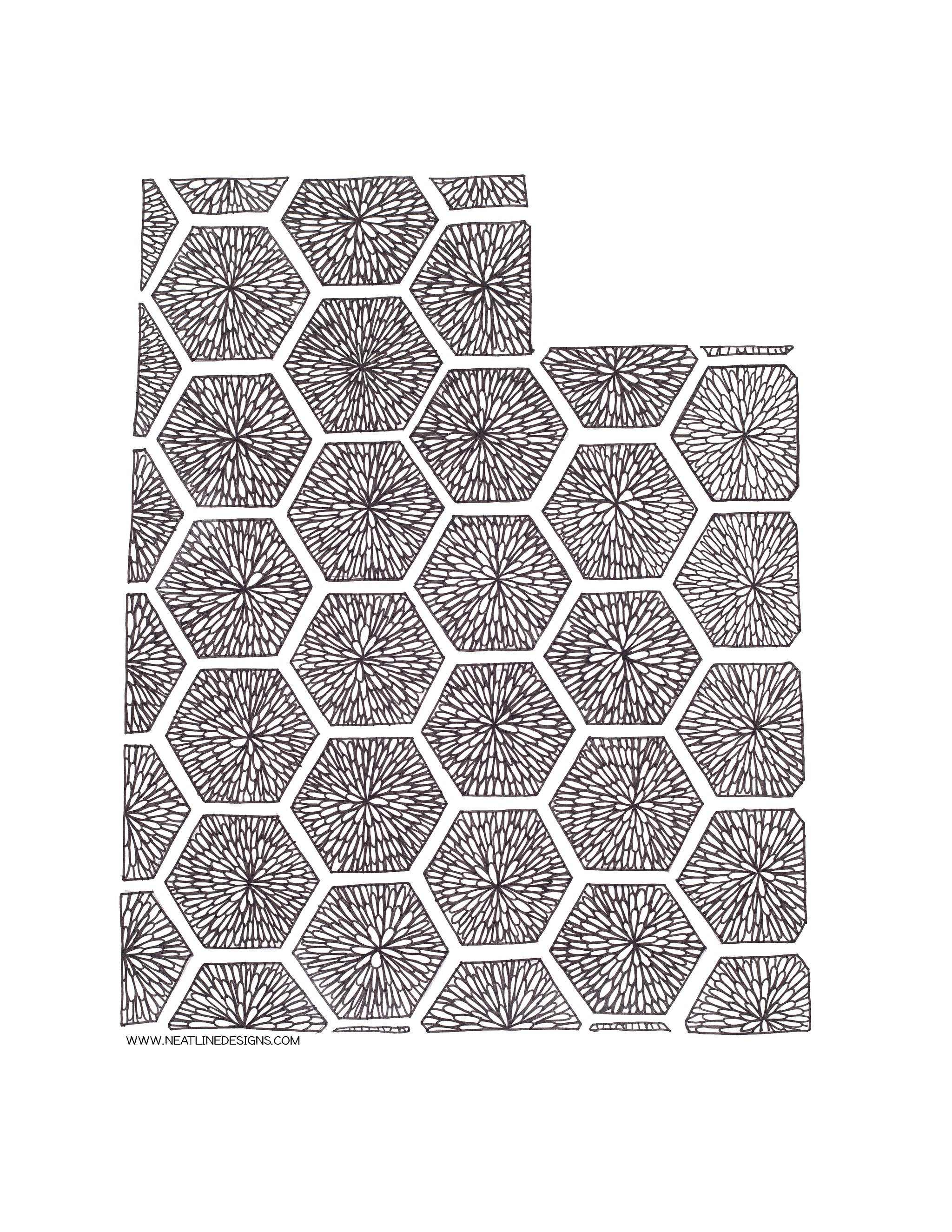 Utah Beehive Sticker White – Neatline Designs